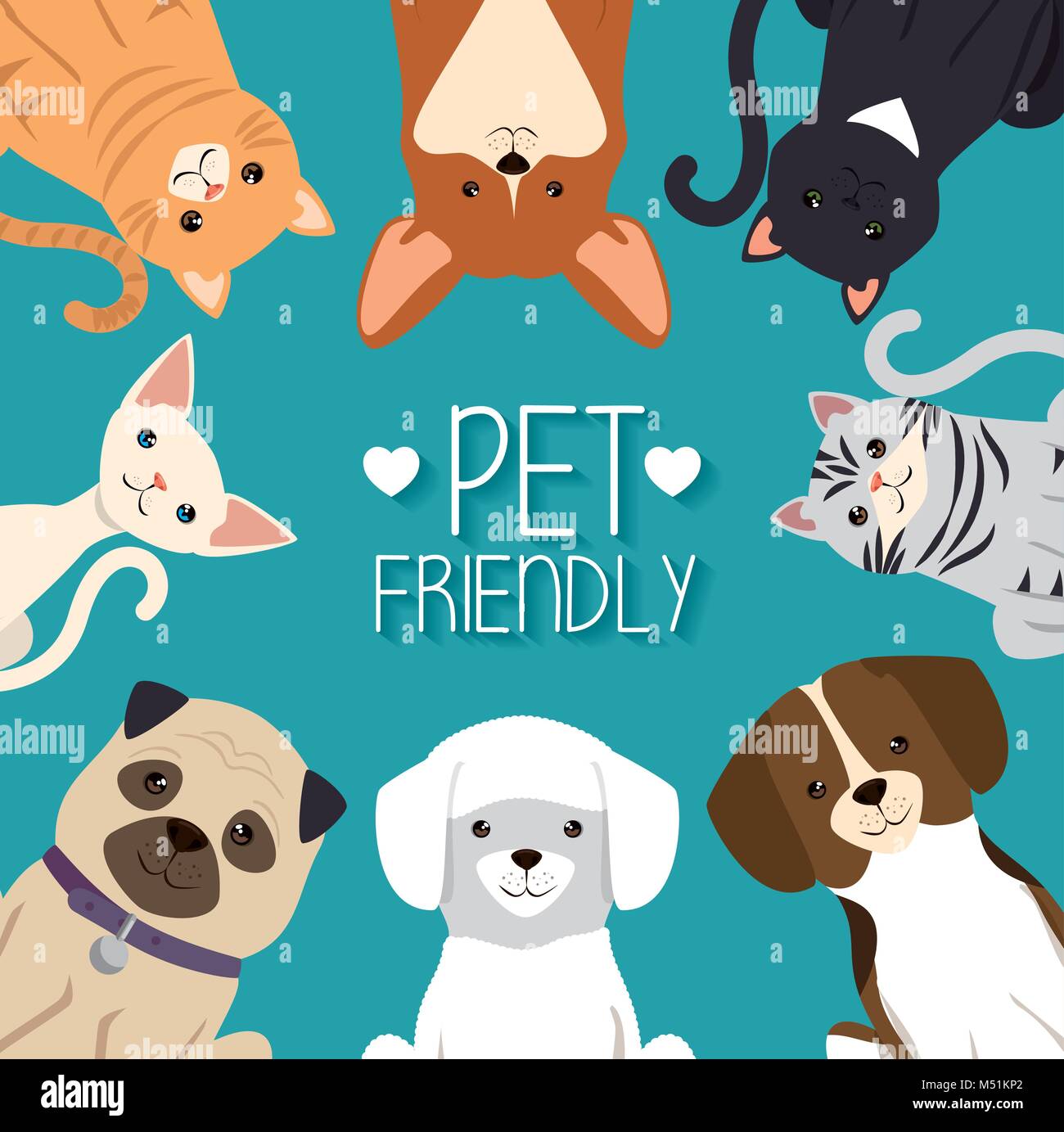 dogs and cats pets friendly Stock Vector Image & Art - Alamy
