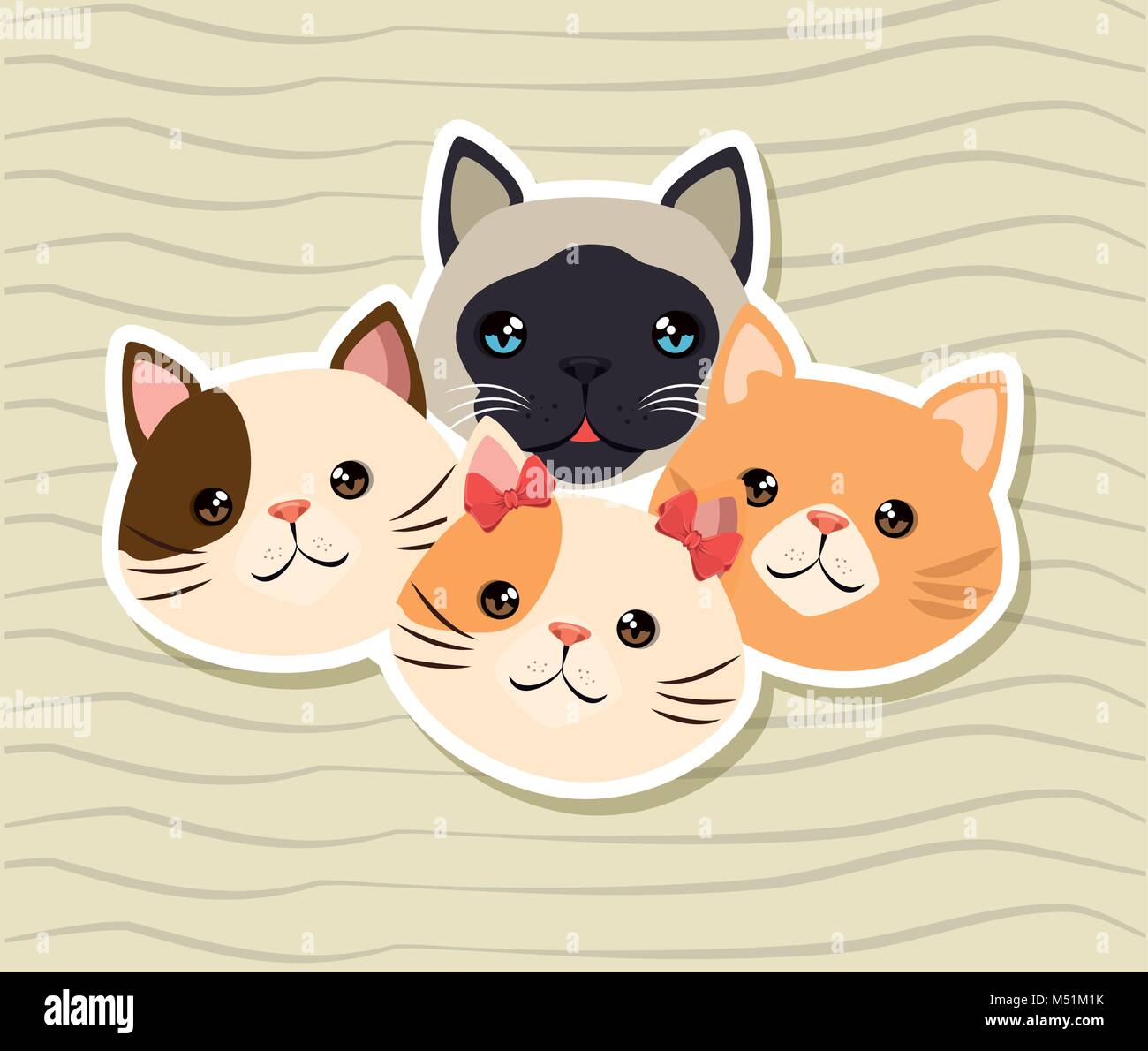 cute cats pets friendly Stock Vector Image & Art - Alamy