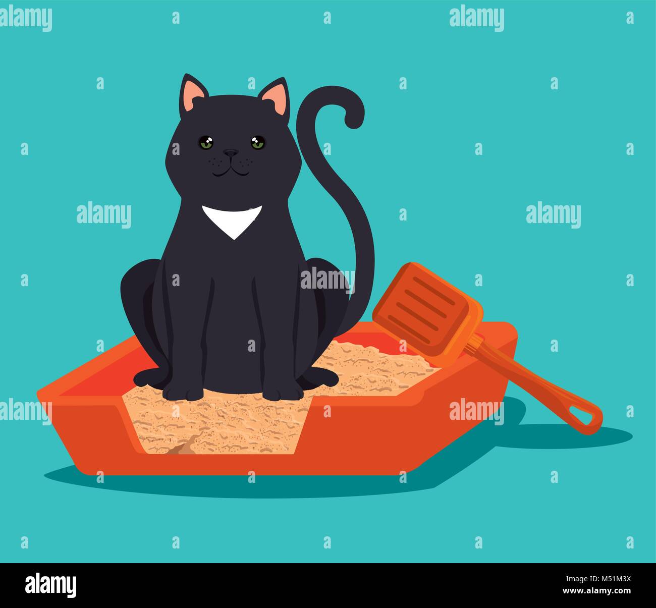 cute cat in sand box pet friendly Stock Vector Image & Art - Alamy