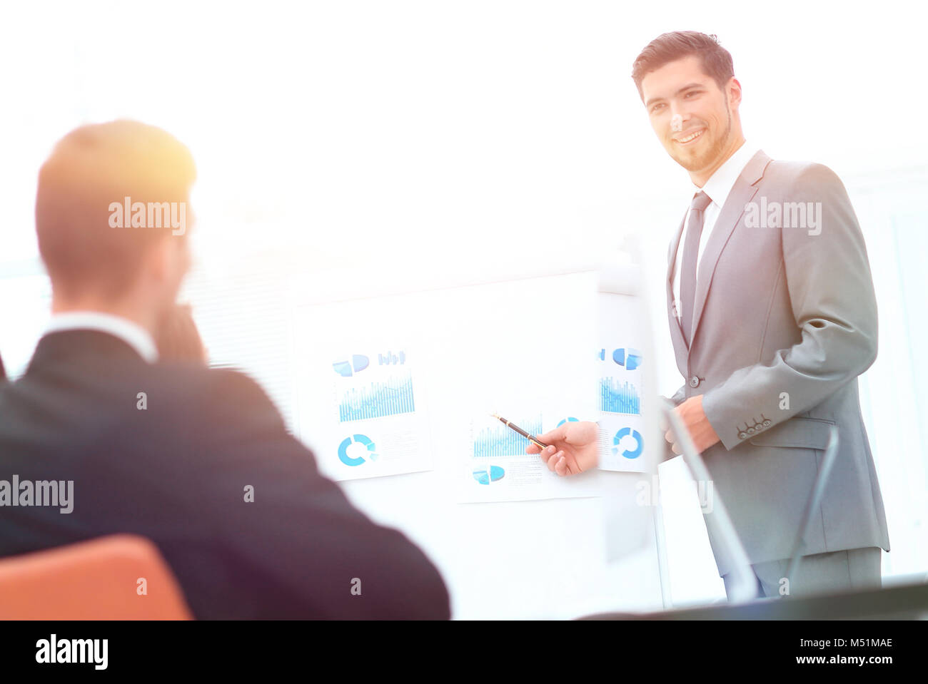 Business man making a presentation in the office Stock Photo - Alamy
