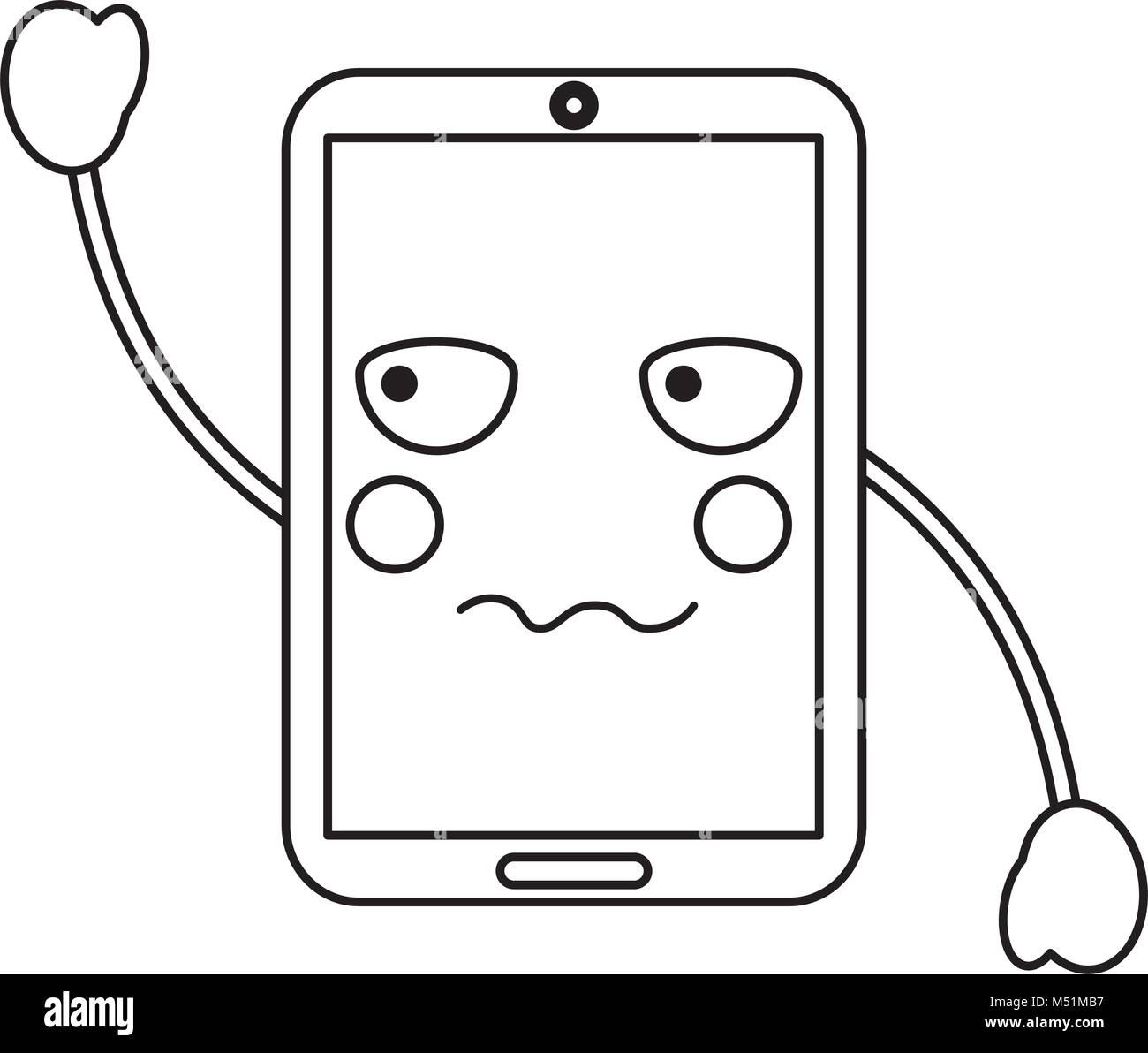 smartphone kawaii phone character cartoon Stock Vector Image & Art - Alamy