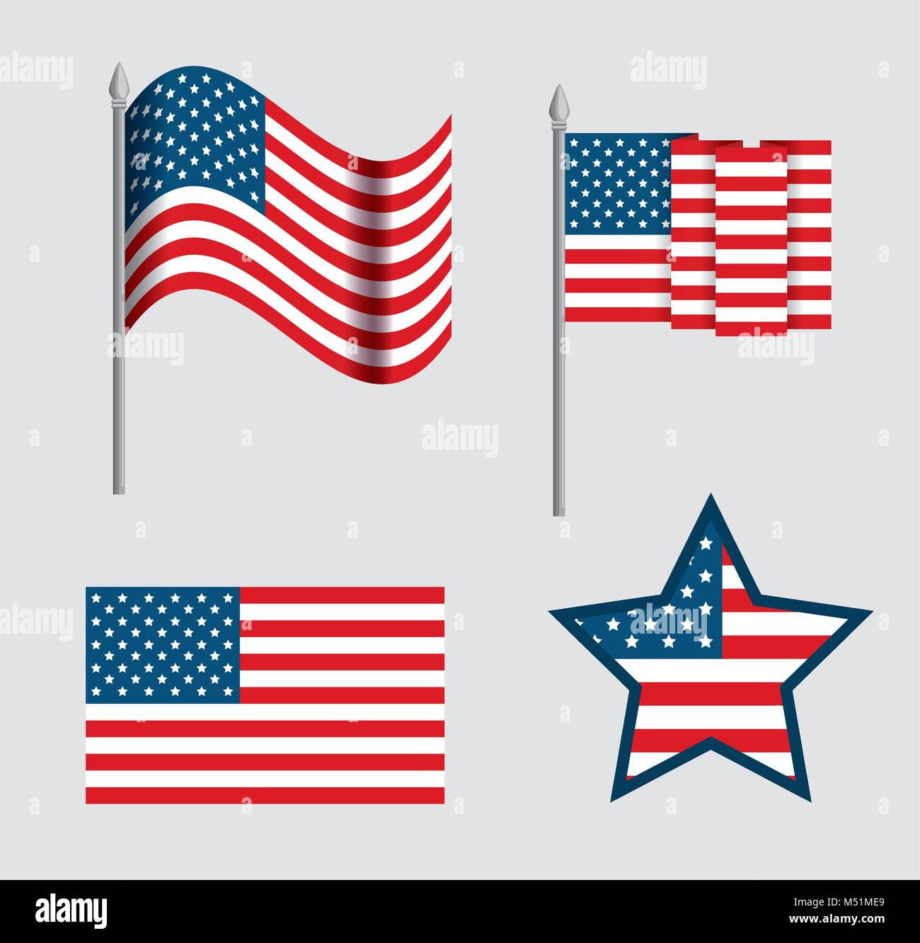 usa emblems set patriotic symbol Stock Vector Image & Art - Alamy