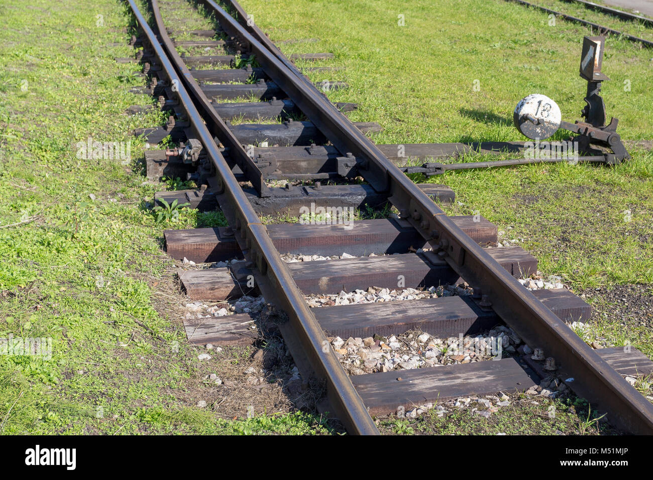 Railway track switch Stock Photo - Alamy