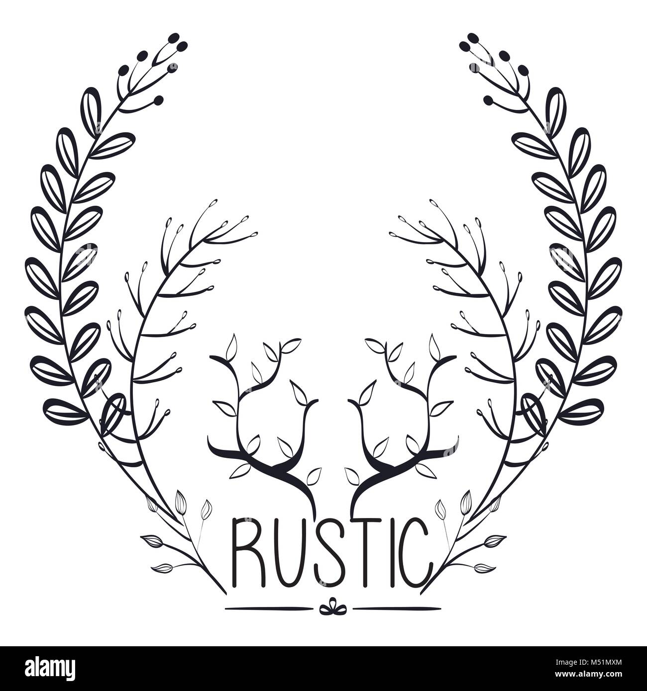rustic wreath crown icon Stock Vector Image & Art - Alamy