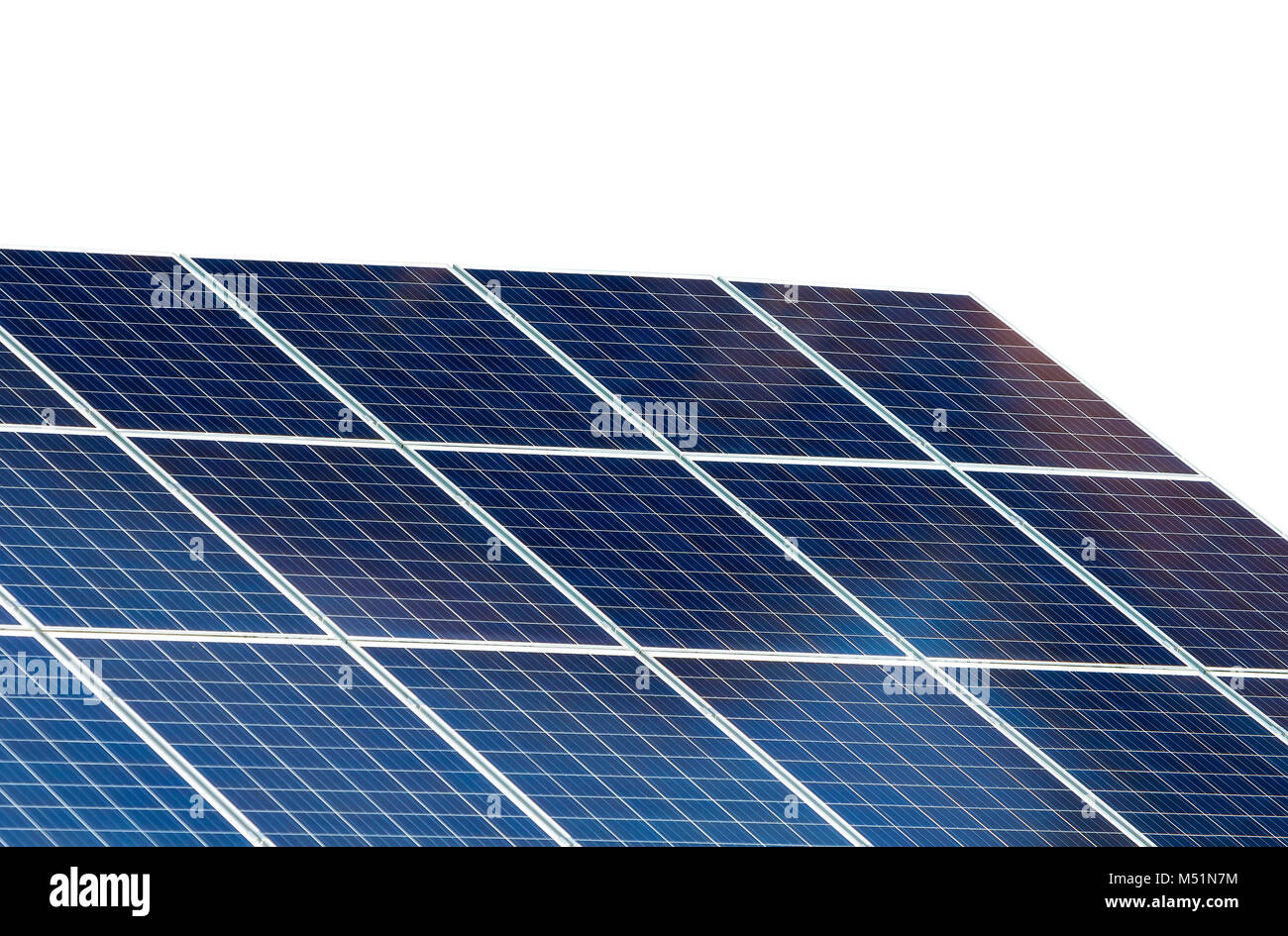 Blue electric solar panels isolated on white Stock Photo - Alamy