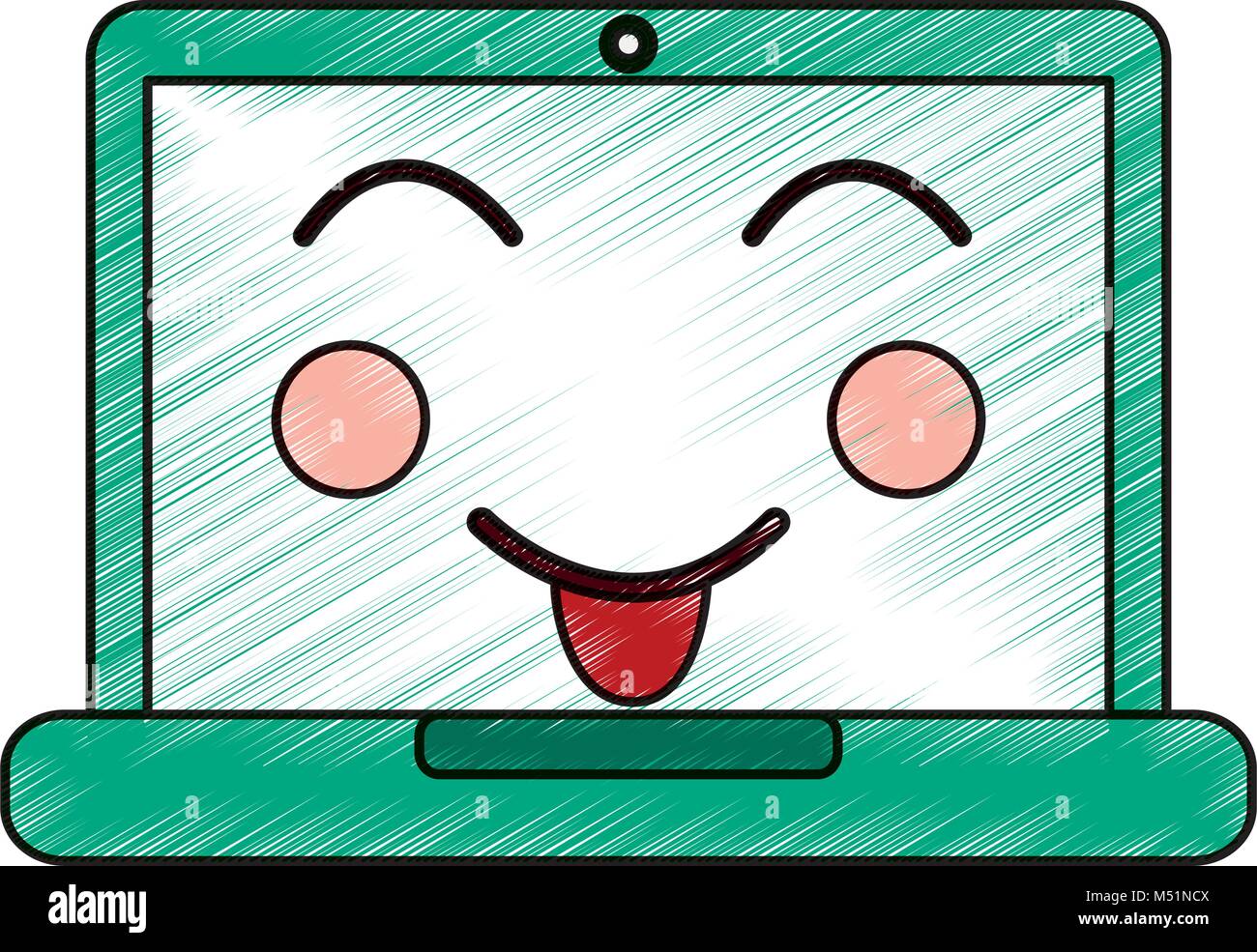 laptop computer happy emoji icon image Stock Vector Image & Art - Alamy