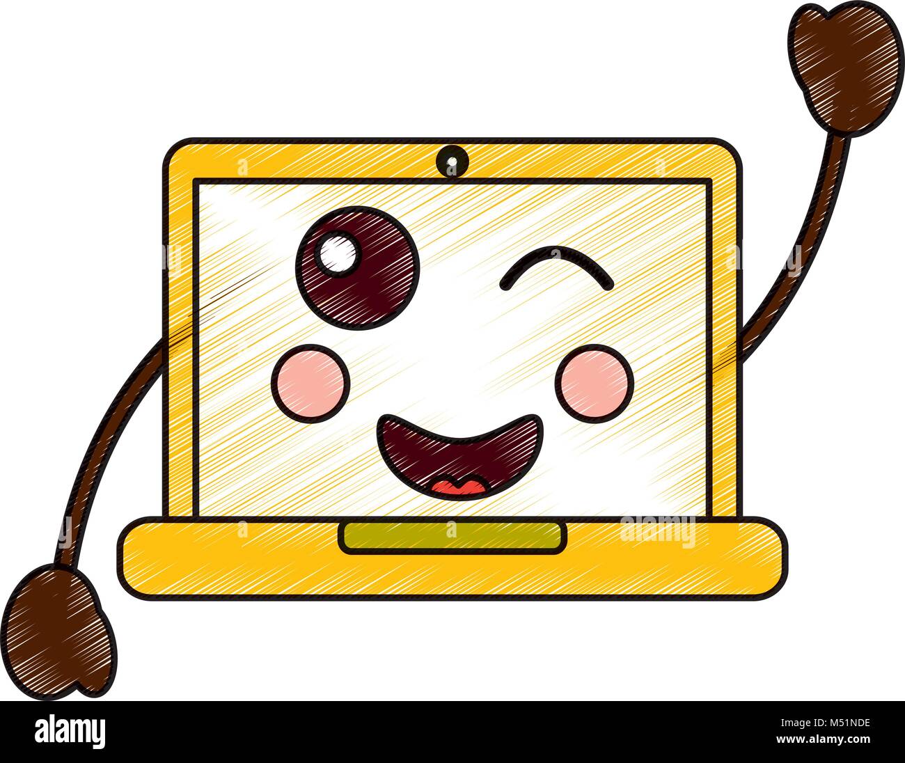 laptop computer wink emoji icon image Stock Vector Image & Art - Alamy
