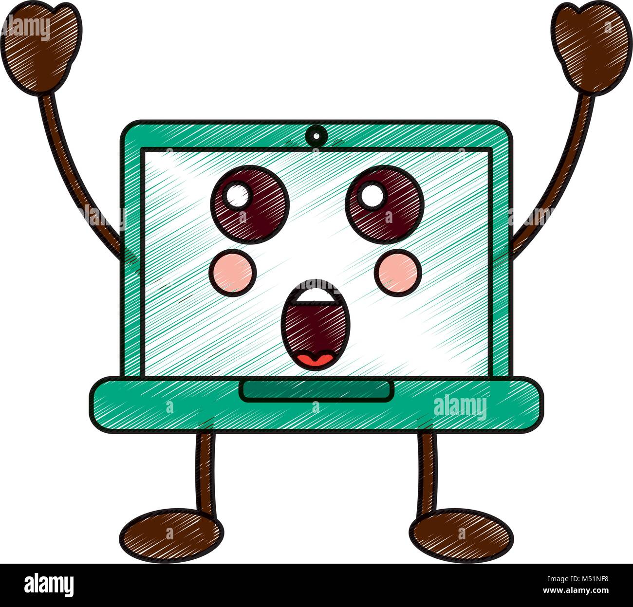 laptop computer surprised emoji icon image Stock Vector Image & Art - Alamy