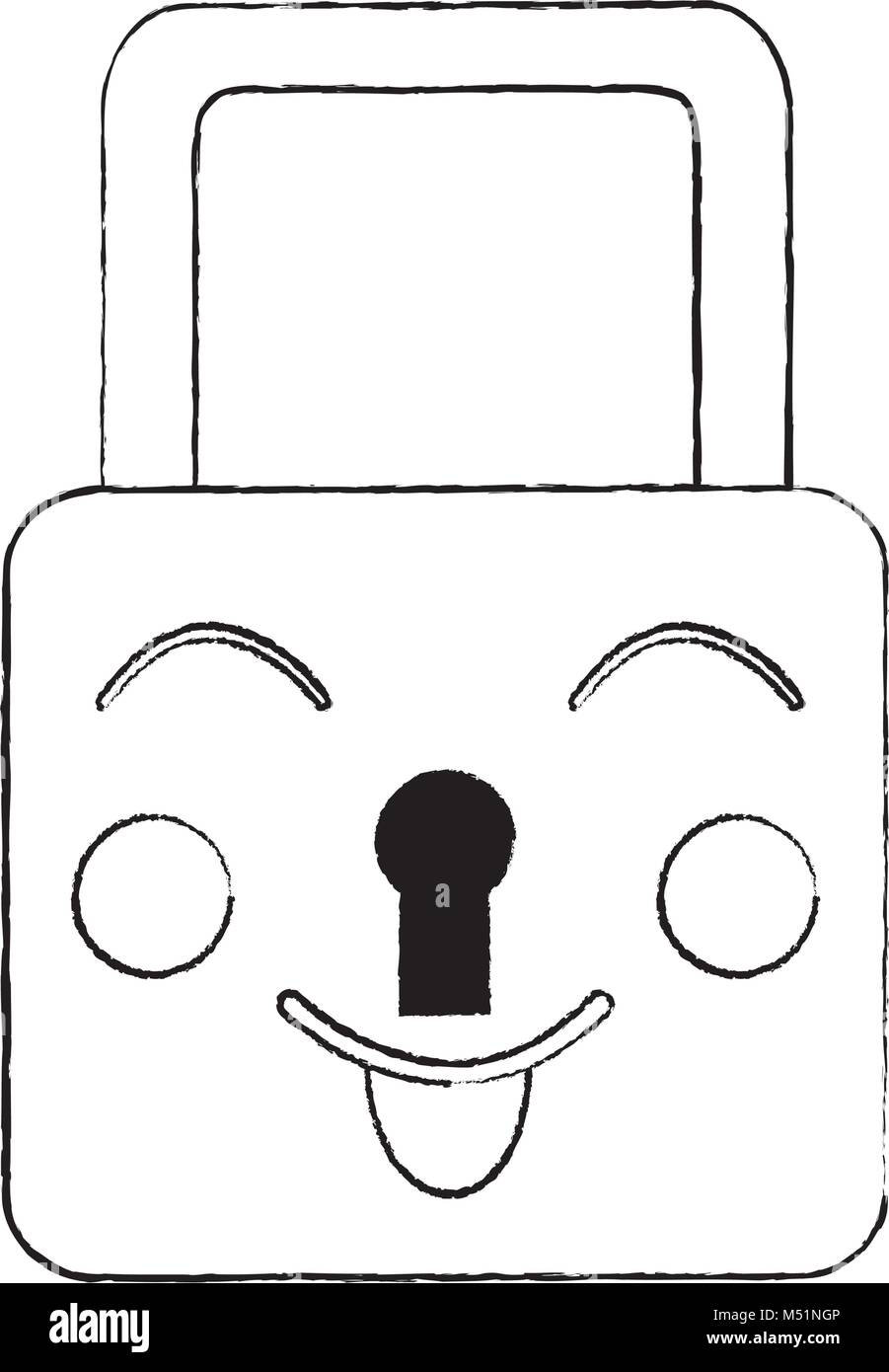 safety lock happy emoji icon image Stock Vector Image & Art - Alamy