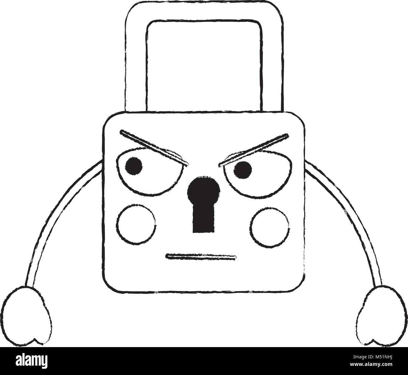 safety lock angry emoji icon image Stock Vector Image & Art - Alamy