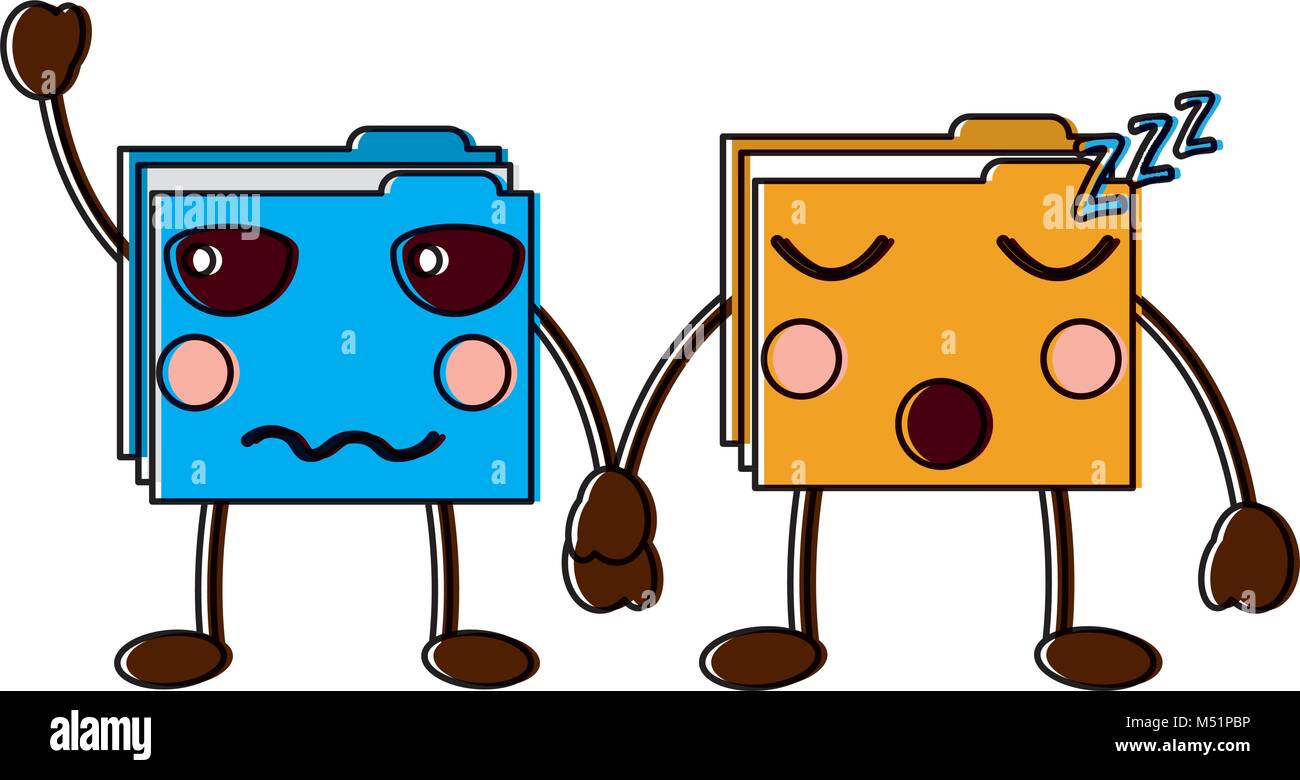 folder file kawaii cartoon friendly Stock Vector Image & Art - Alamy