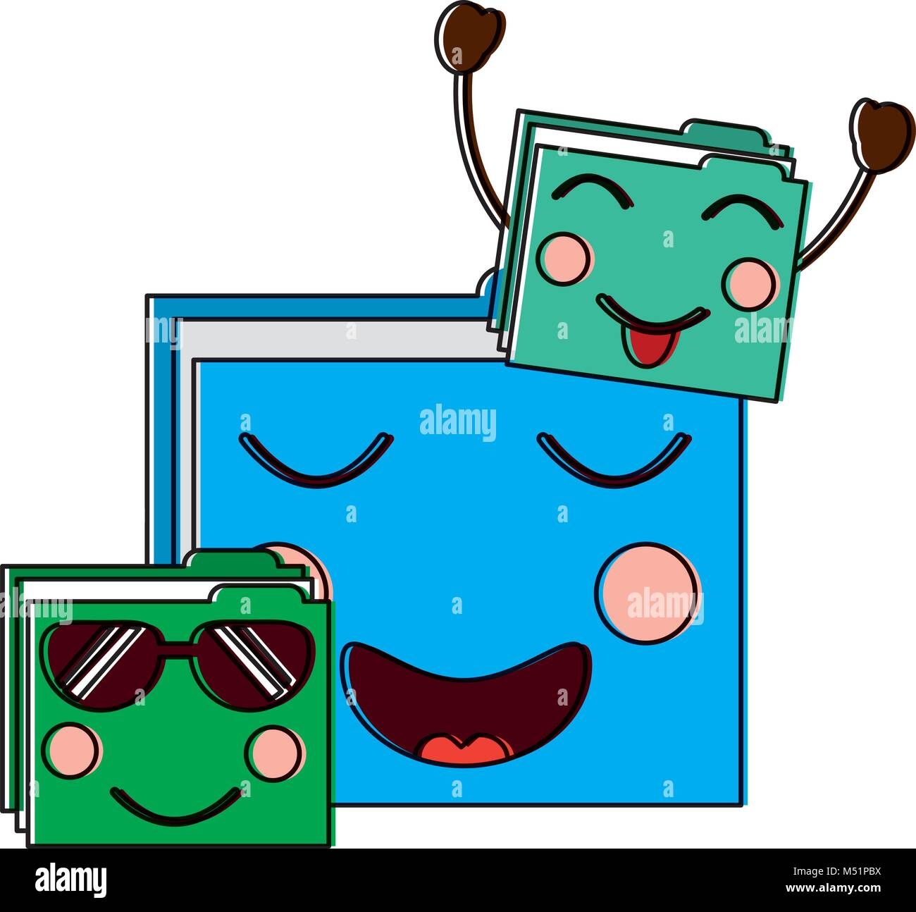 folder file kawaii cartoon friendly Stock Vector Image & Art - Alamy