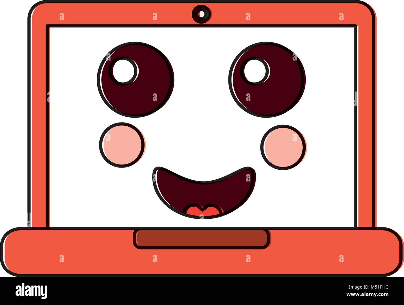 laptop computer happy emoji icon image Stock Vector Image & Art - Alamy