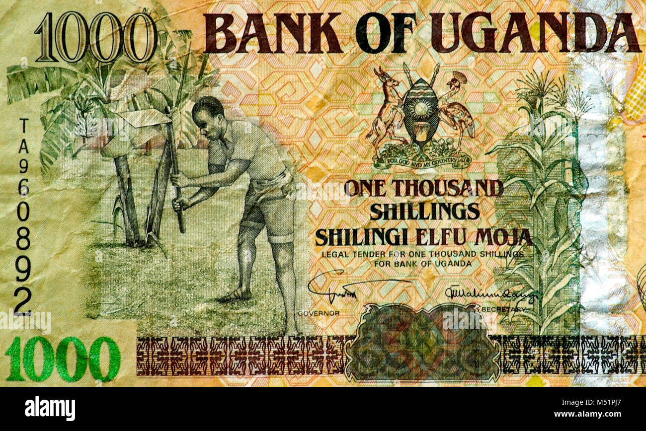 Uganda One Thousand 1000 Shilling Bank Note Stock Photo - Alamy