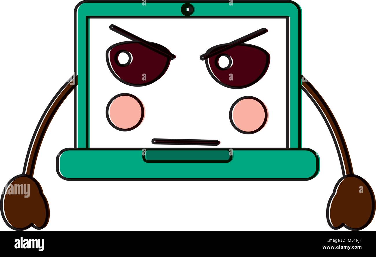 laptop angry computer emoji icon image Stock Vector Image & Art - Alamy