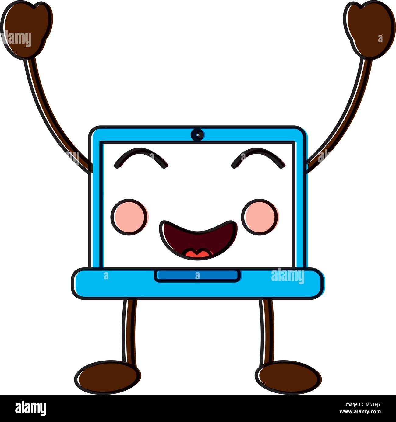 laptop computer happy emoji icon image Stock Vector Image & Art - Alamy