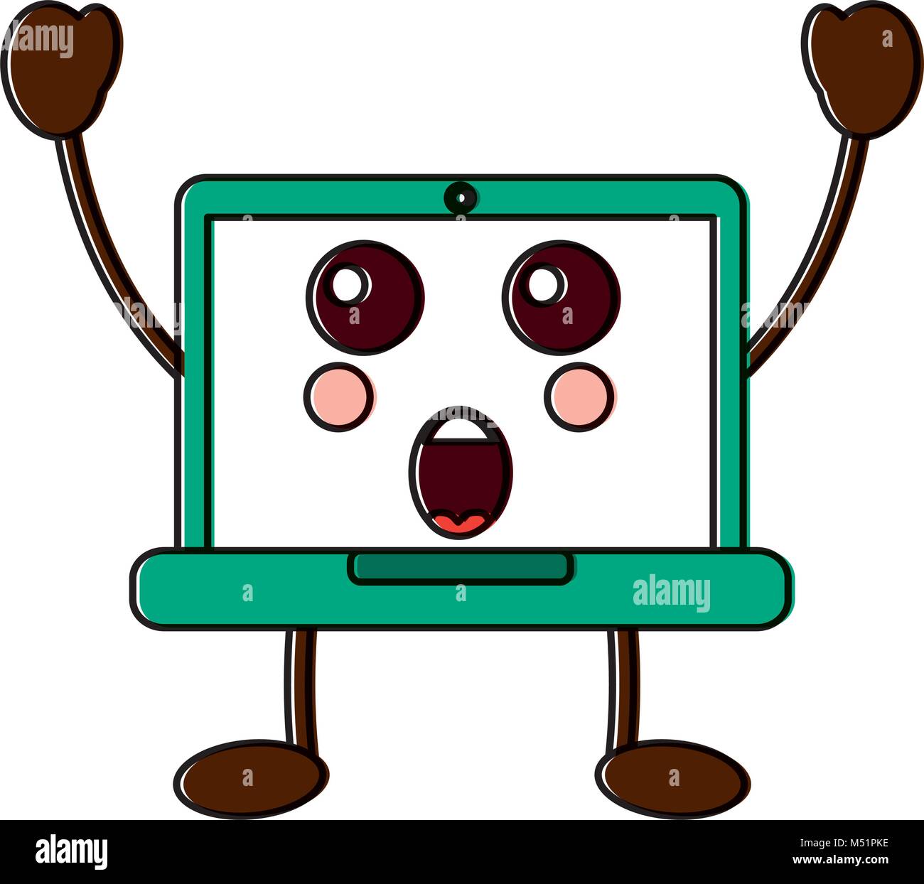 laptop computer surprised emoji icon image Stock Vector Image & Art - Alamy