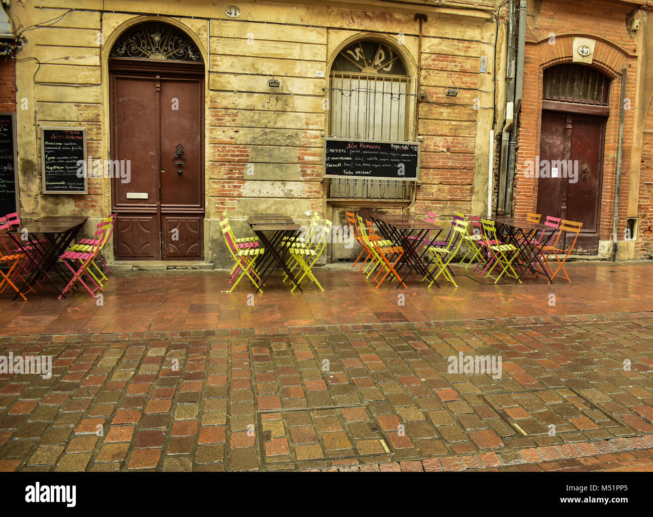 Empty street in a raining day Stock Photo - Alamy