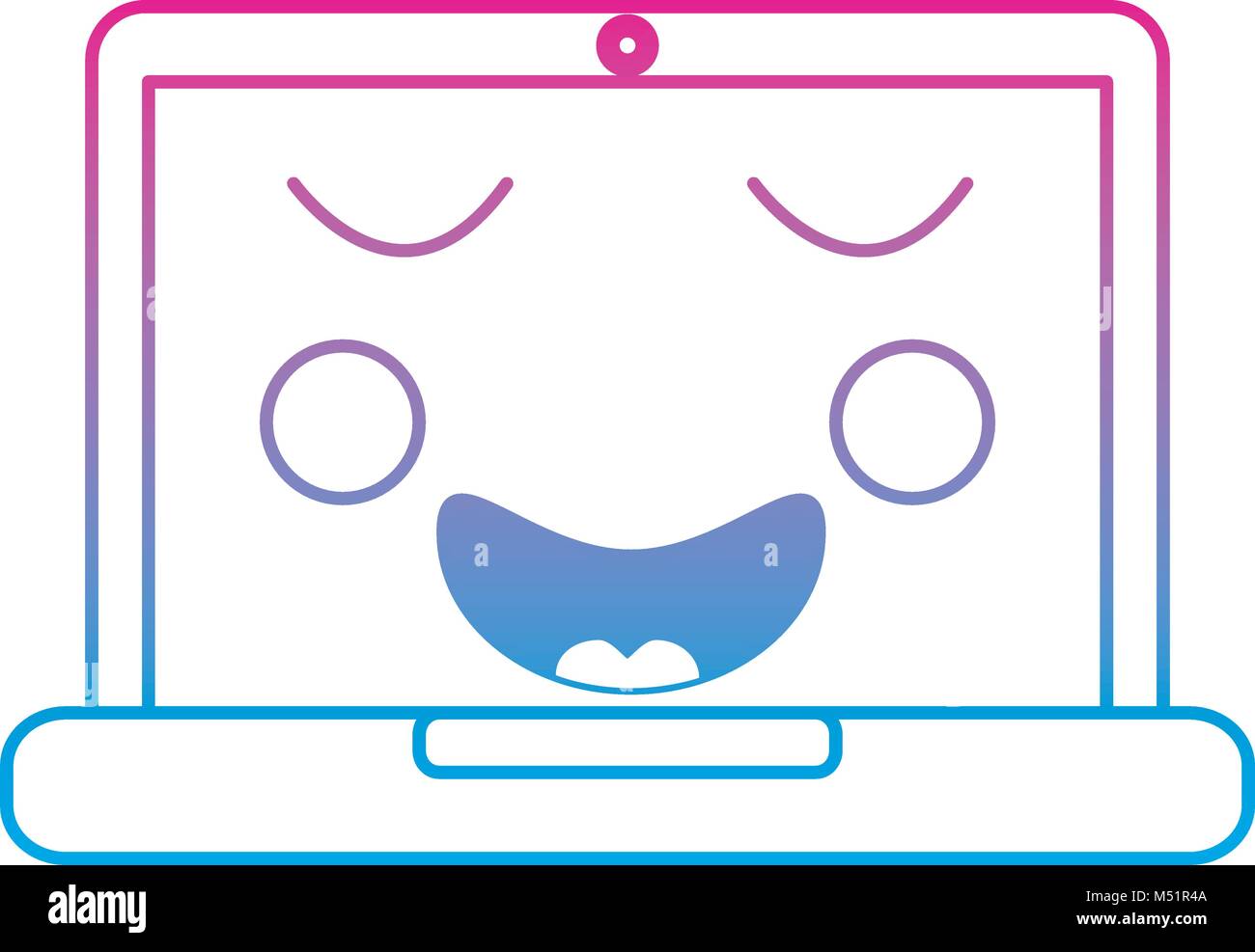 laptop computer kawaii character device Stock Vector Image & Art - Alamy