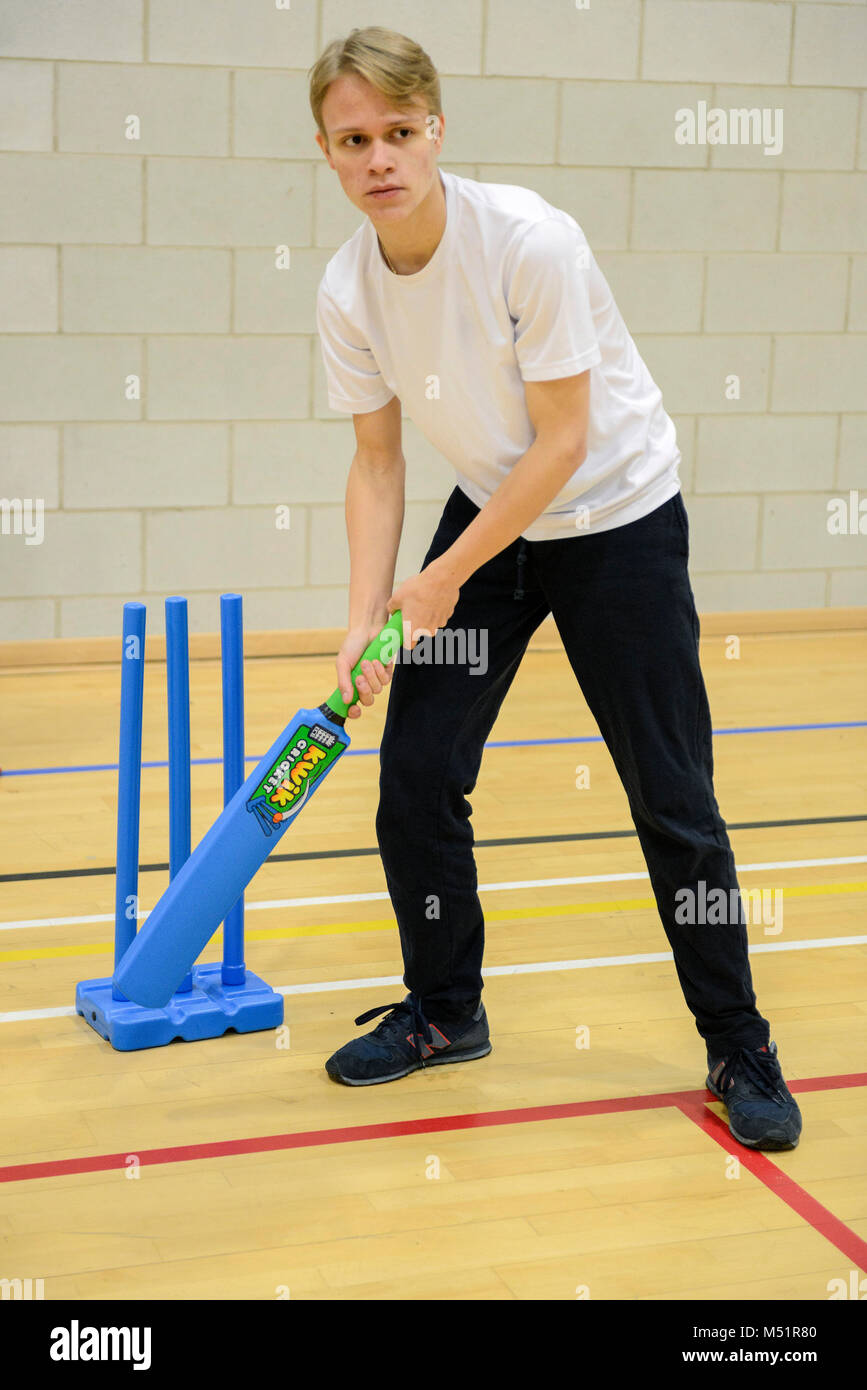 school students playing sports in the indoor sports hall at their ...