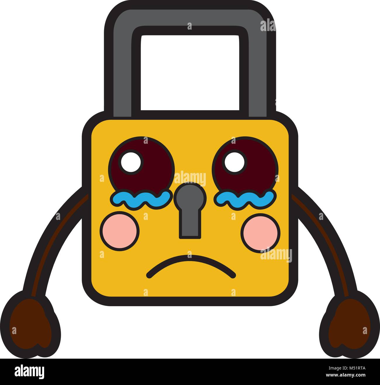 safety lock sad emoji icon image Stock Vector Image & Art - Alamy