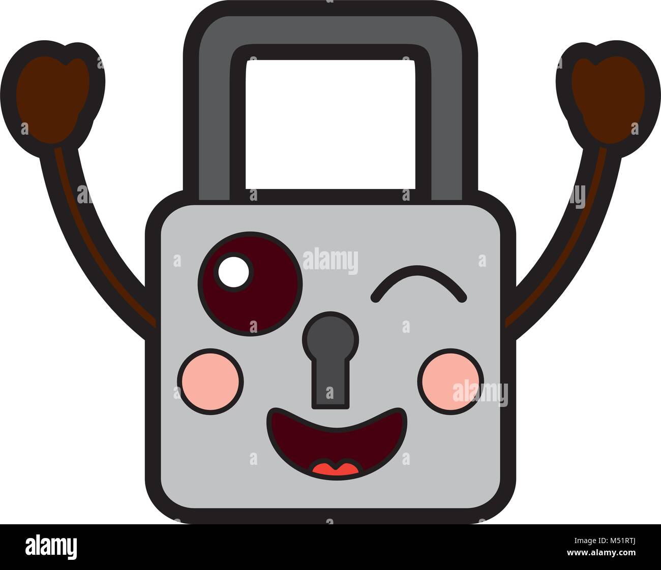 safety lock wink emoji icon image Stock Vector Image & Art - Alamy