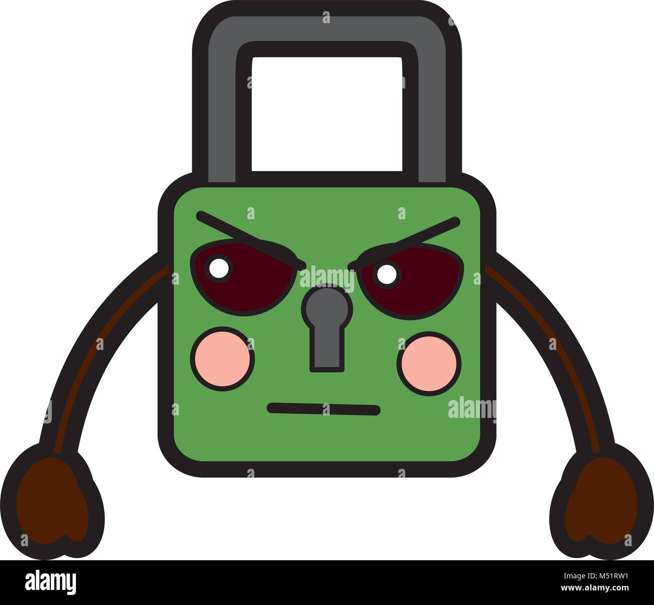safety lock angry emoji icon image Stock Vector Image & Art - Alamy