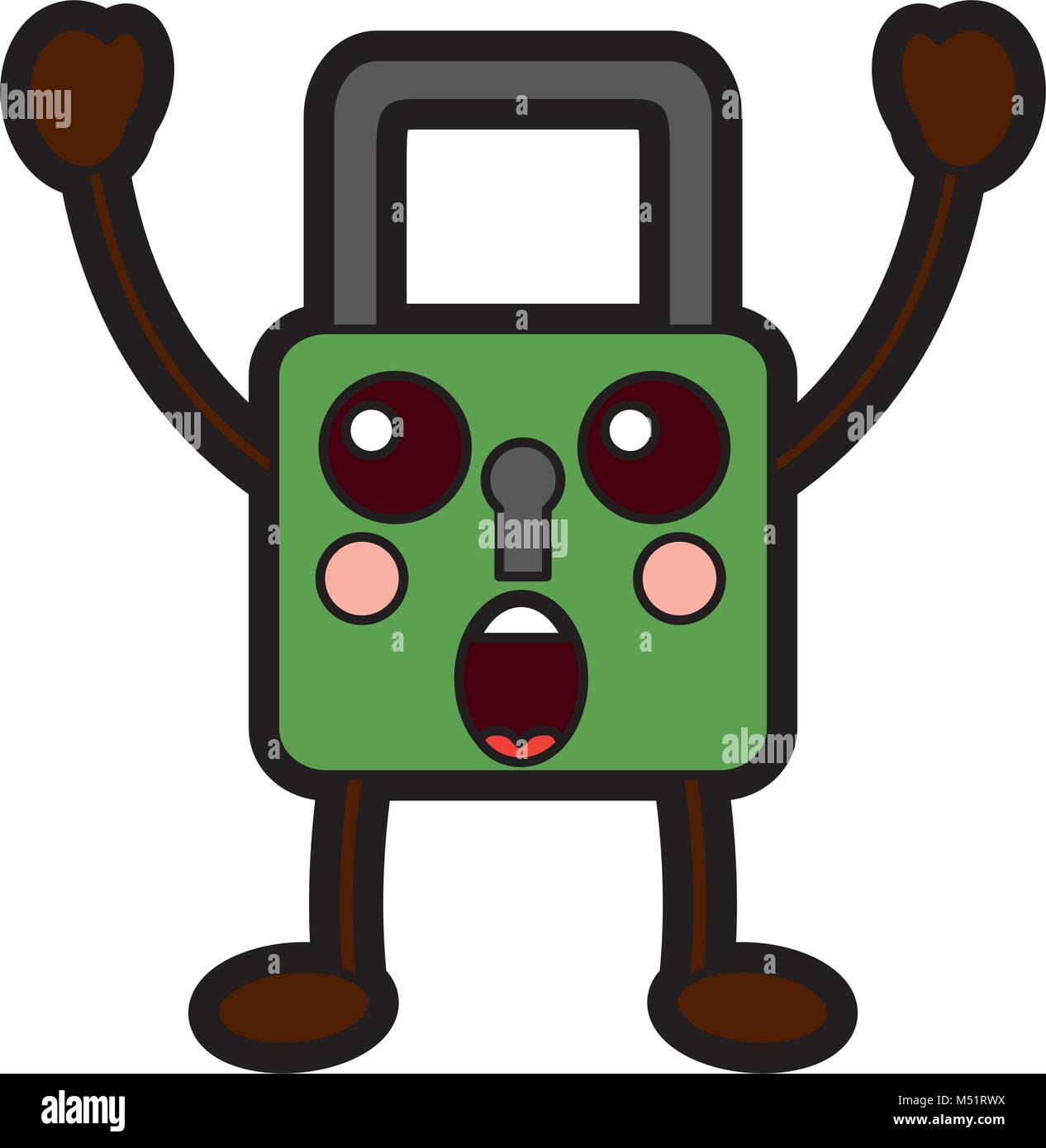 safety lock surprised emoji icon image Stock Vector Image & Art - Alamy