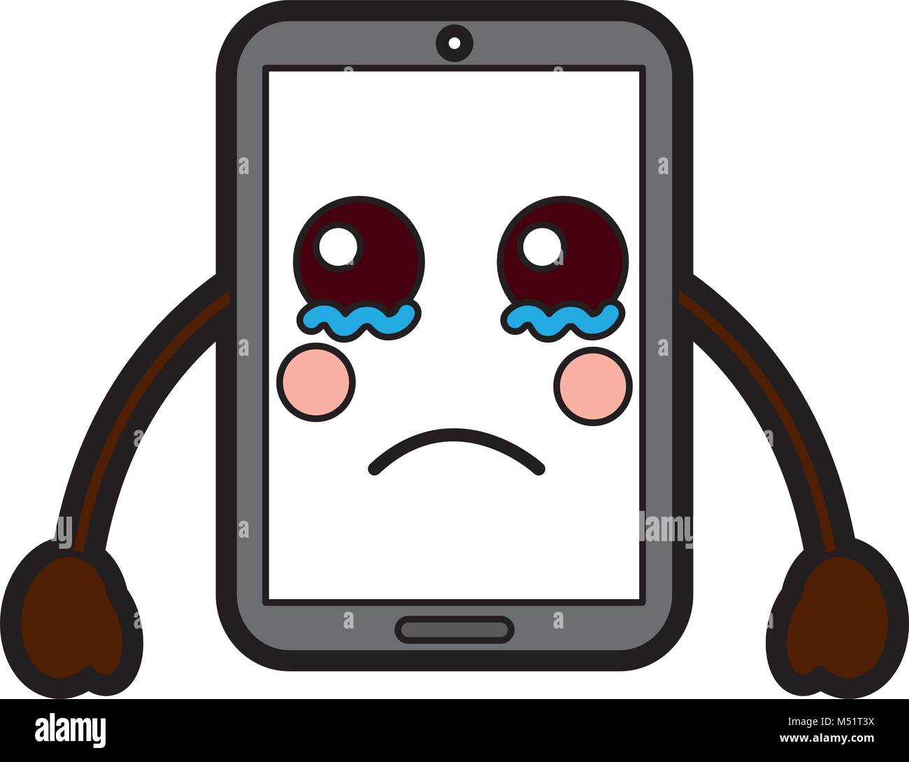 Sad face emoji phone hi-res stock photography and images - Alamy