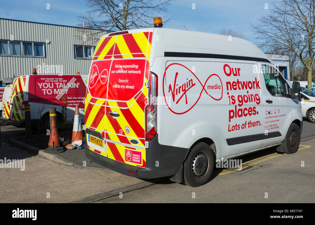Virgin Media van parked on Amalgamated Drive, West Cross Centre ...
