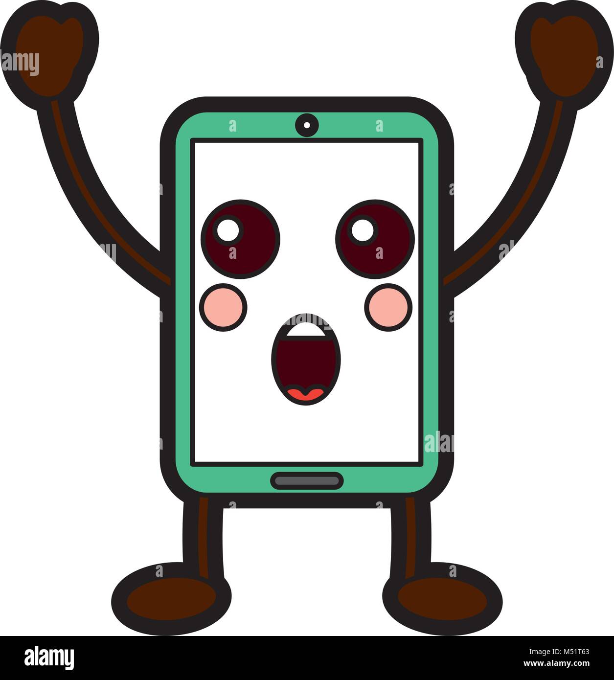 Phone surprised expression Stock Vector Images - Alamy