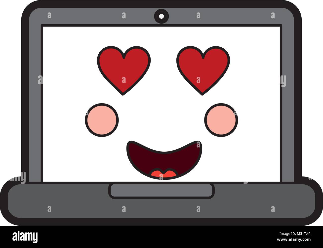 laptop computer heart eyes emoji icon image Stock Vector Image & Art ...