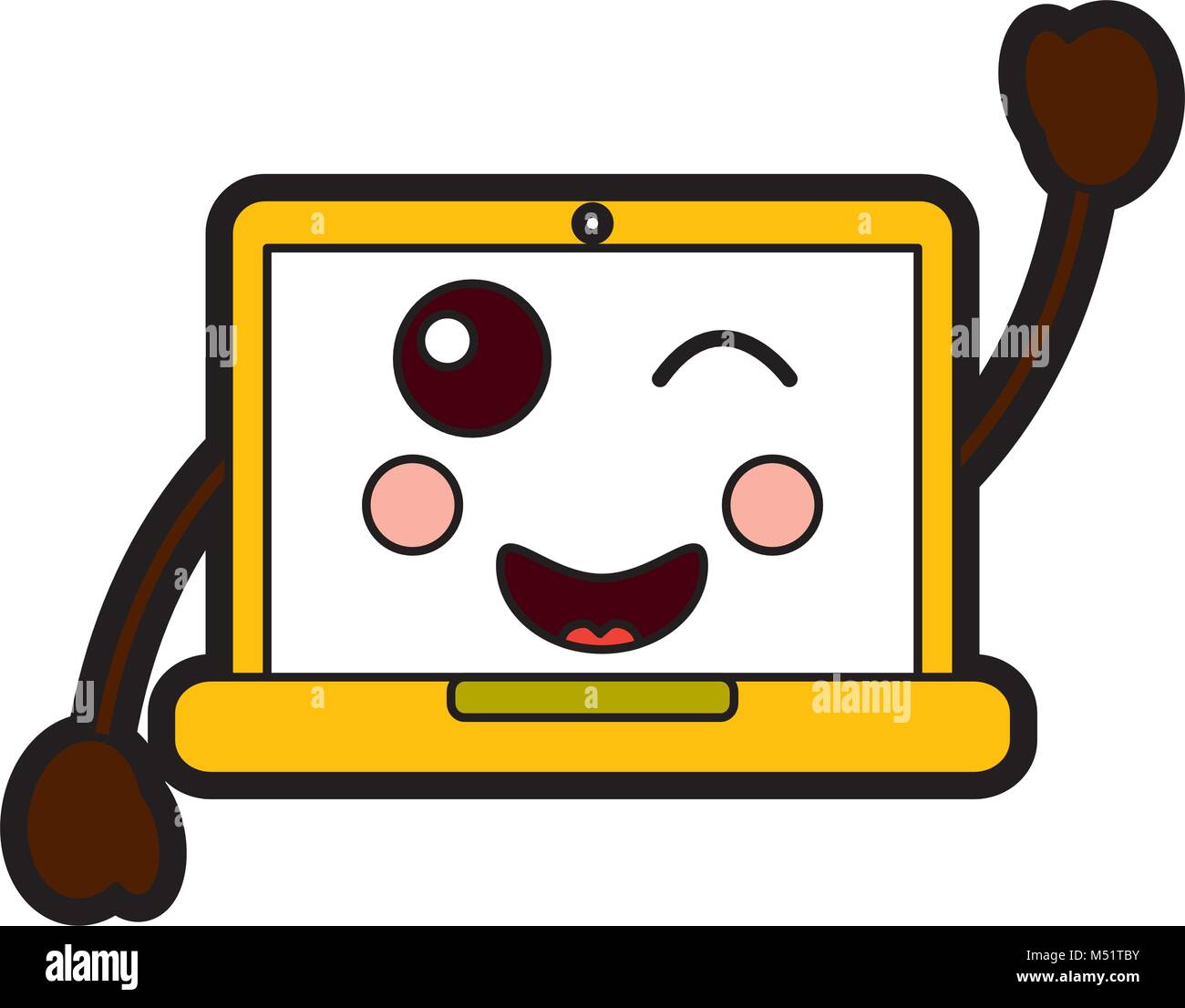 laptop computer wink emoji icon image Stock Vector Image & Art - Alamy