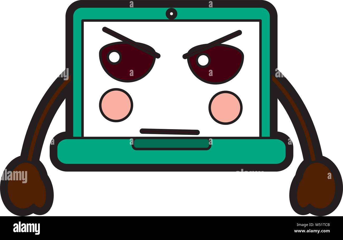 laptop angry computer emoji icon image Stock Vector Image & Art - Alamy