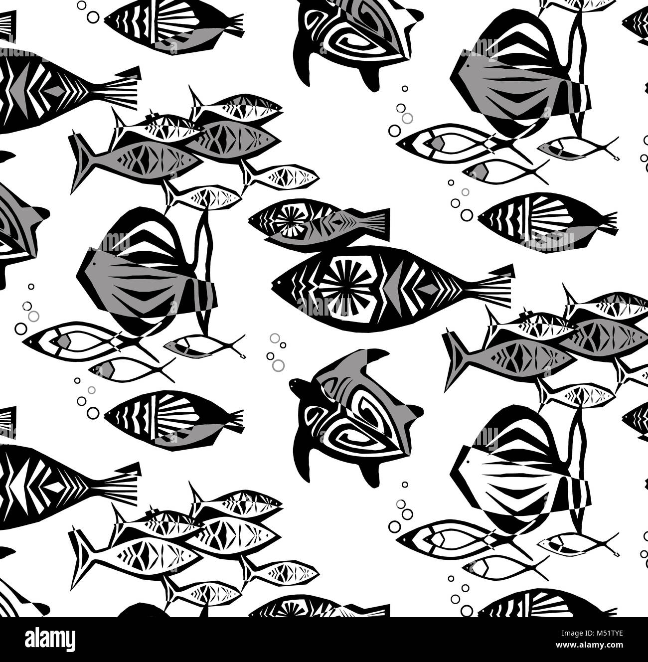 Repeating pattern fish hi-res stock photography and images - Alamy