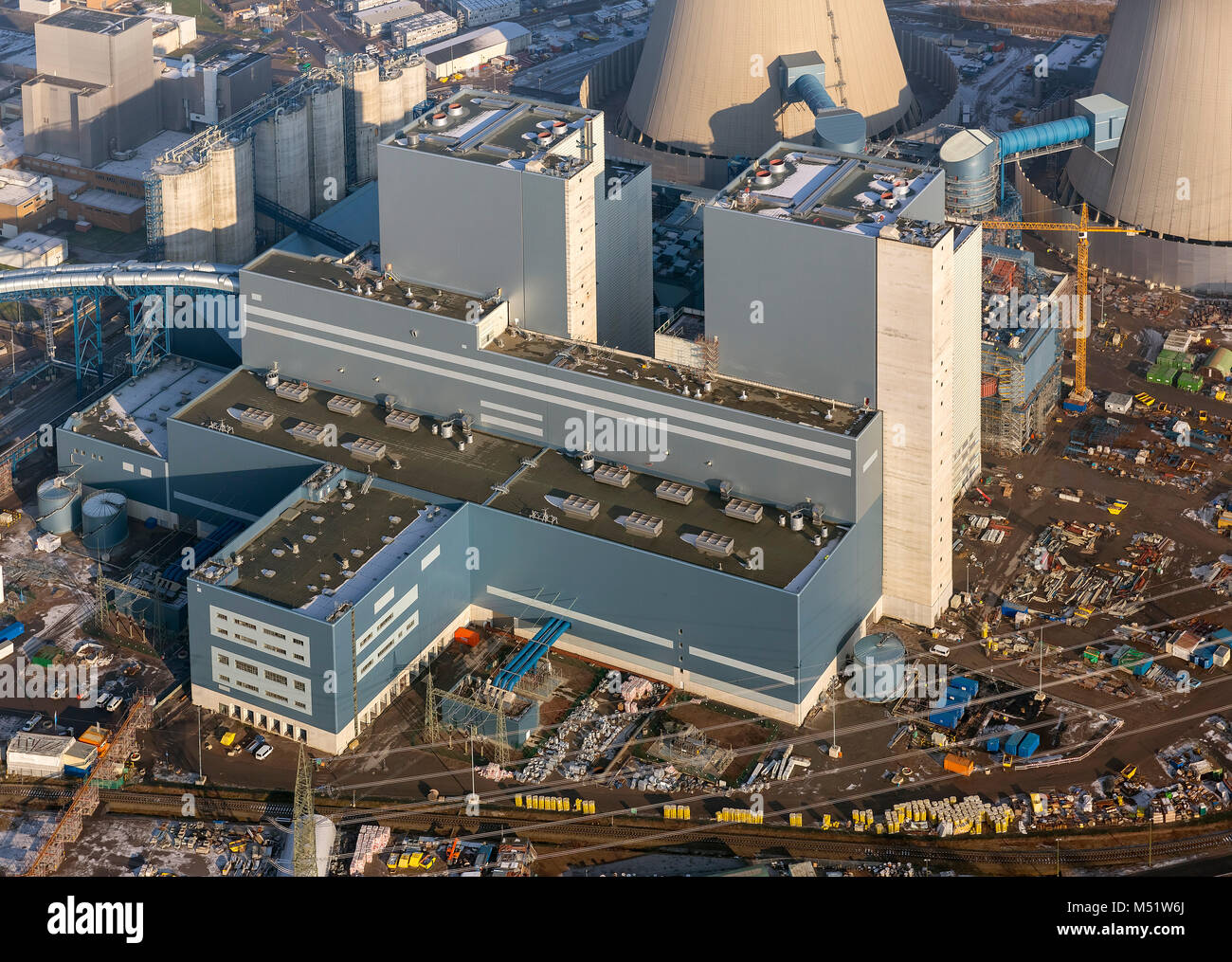 Aerial view, Westfalen power plant, RWE power, coal power plant, power ...