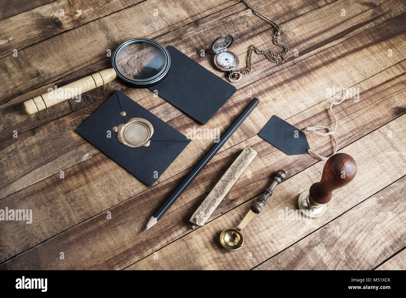 Vintage stationery set Stock Photo - Alamy