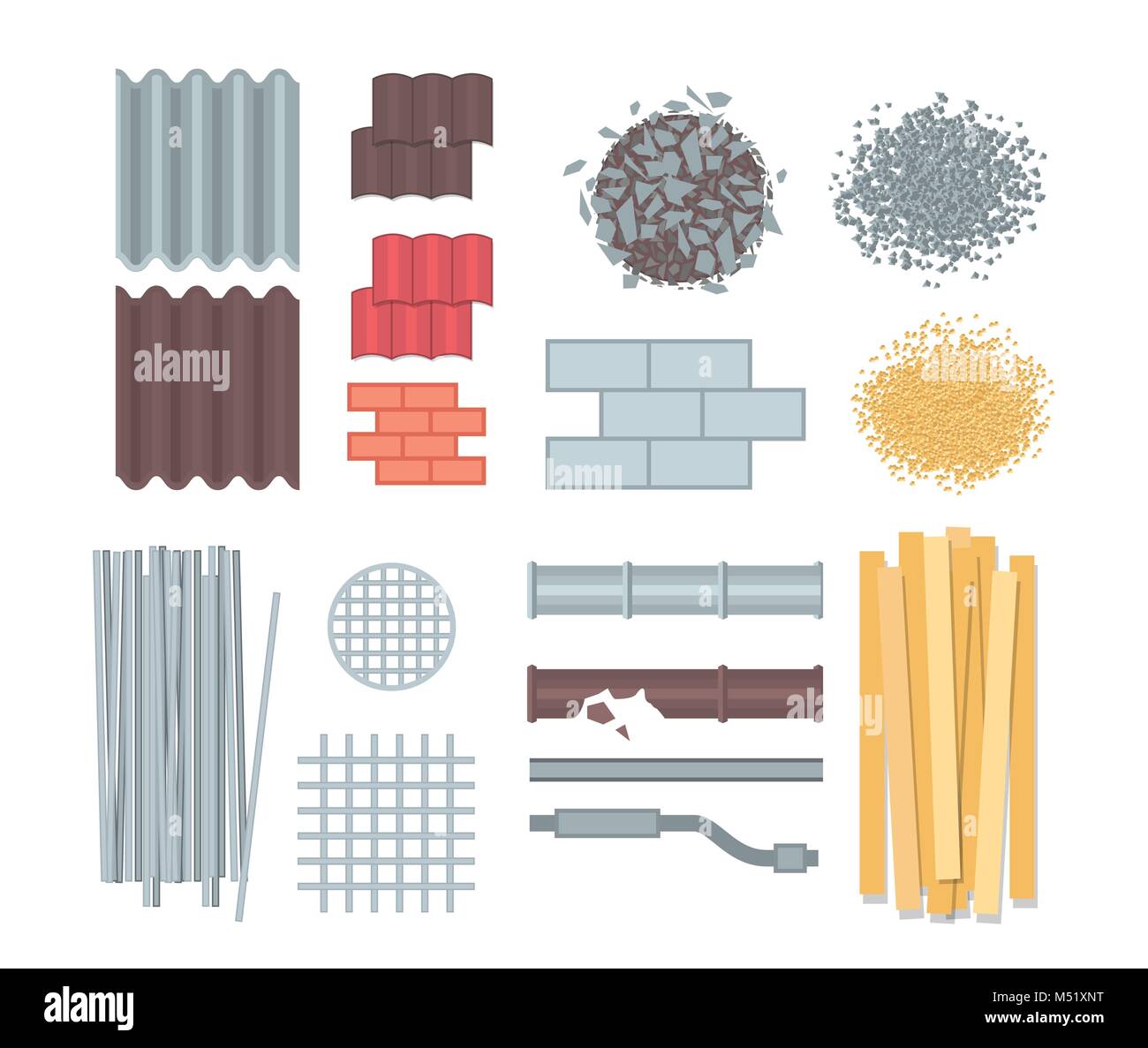Construction materials - set of modern vector elements Stock Vector ...