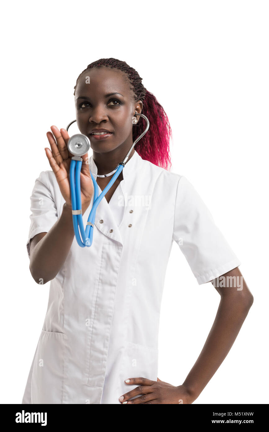 African female Medical doctor with stethoscope Stock Photo - Alamy