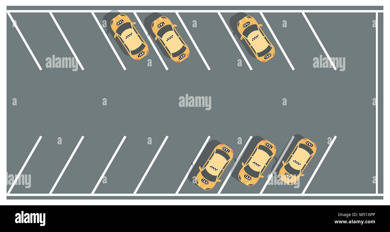 Taxi parking lots - modern vector colorful illustration Stock Vector ...
