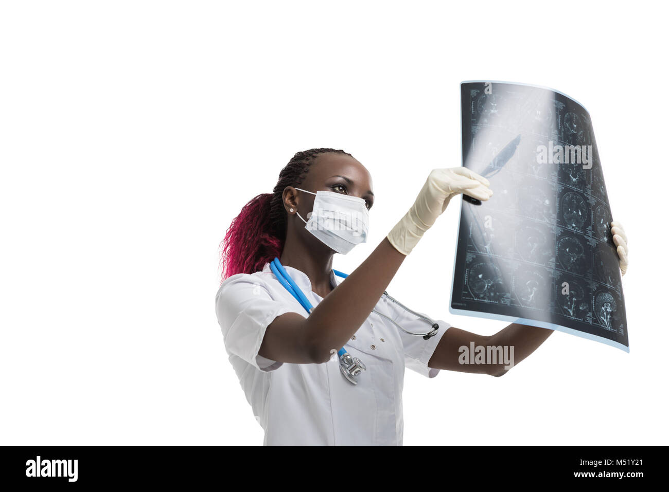 Closeup portrait of intellectual african woman healthcare doctor with ...