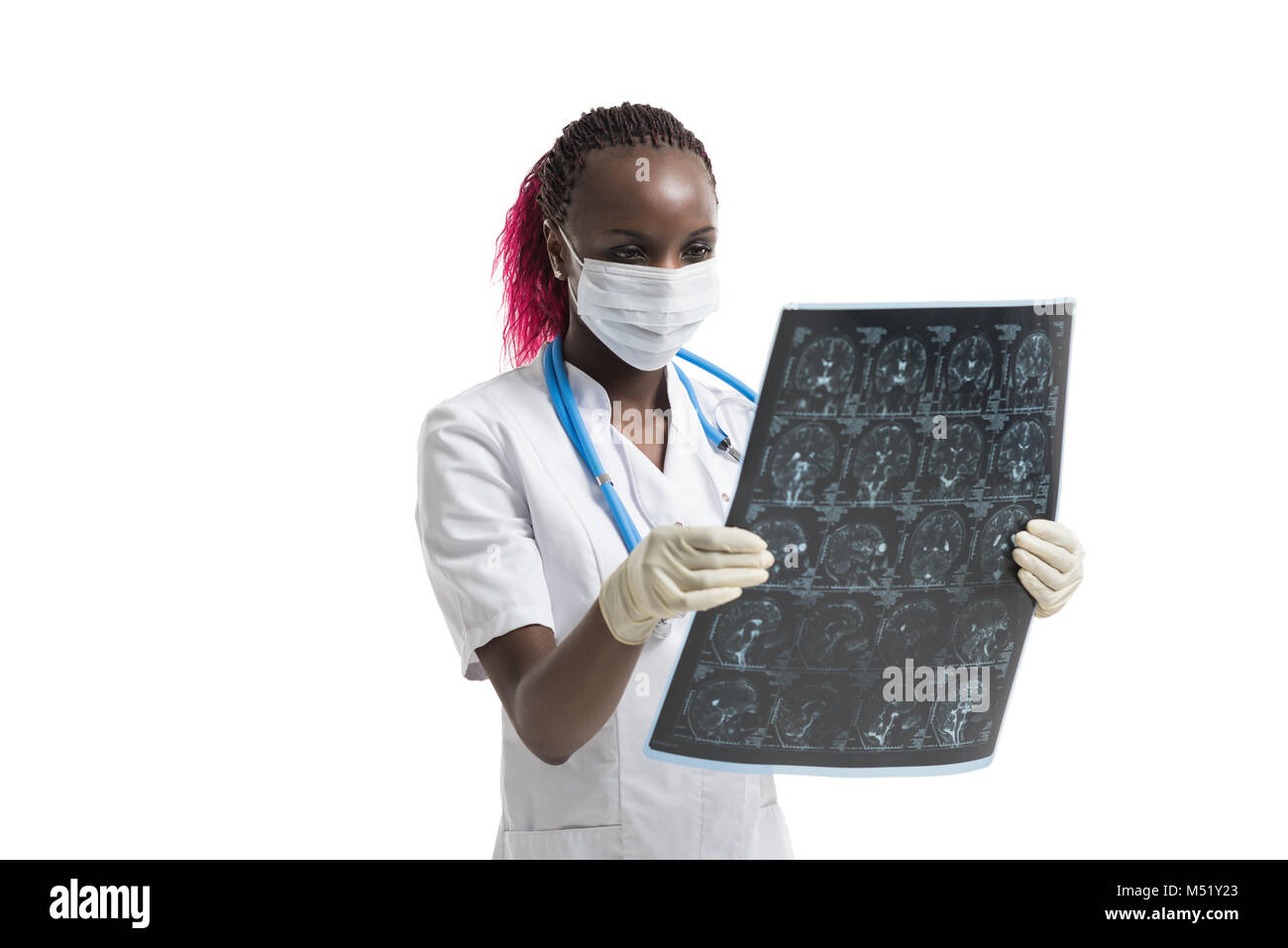 Closeup portrait of intellectual african woman healthcare doctor with ...