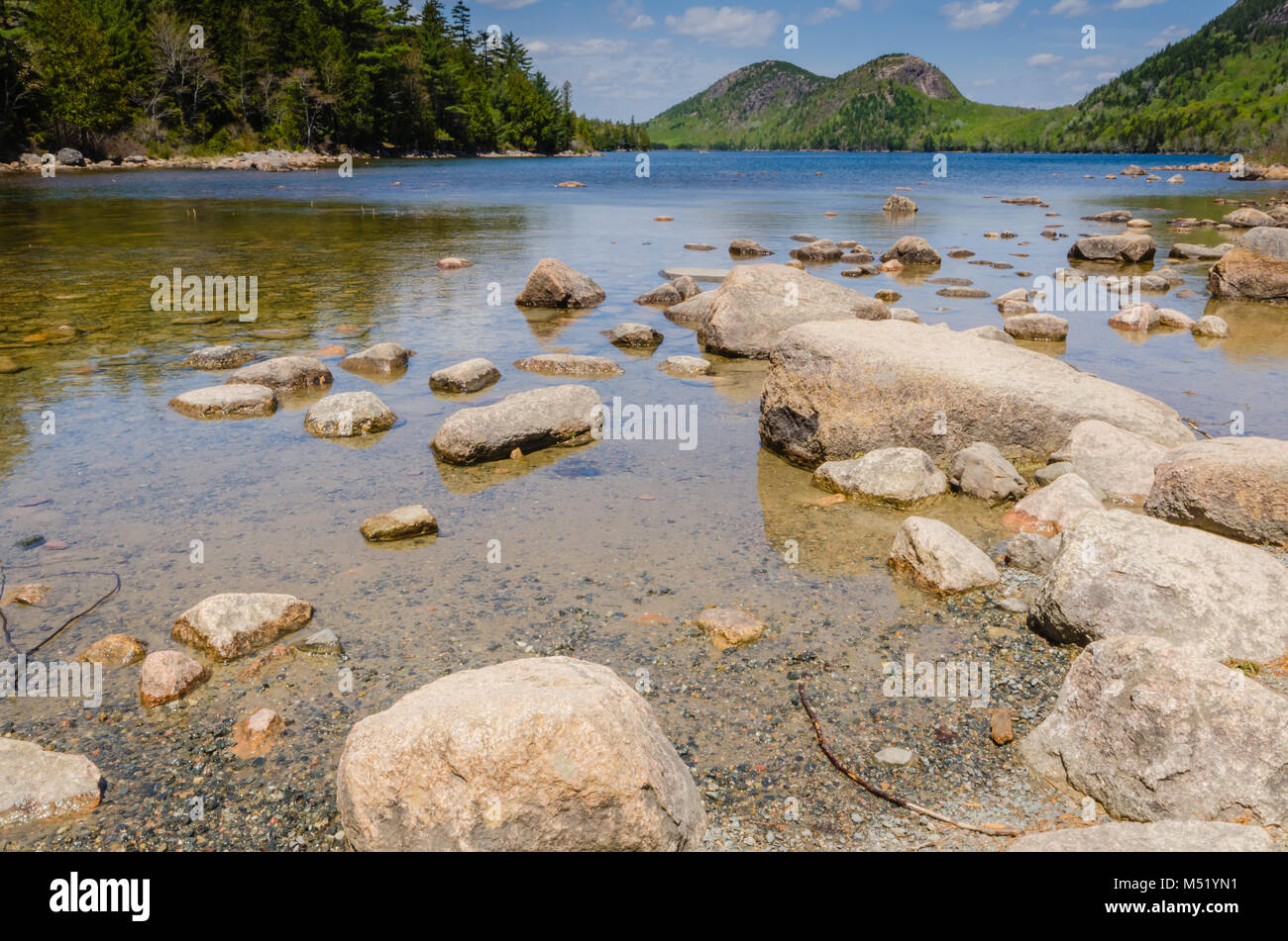 Jordan Pond is an oligotrophic tarn in Acadia National Park near the ...