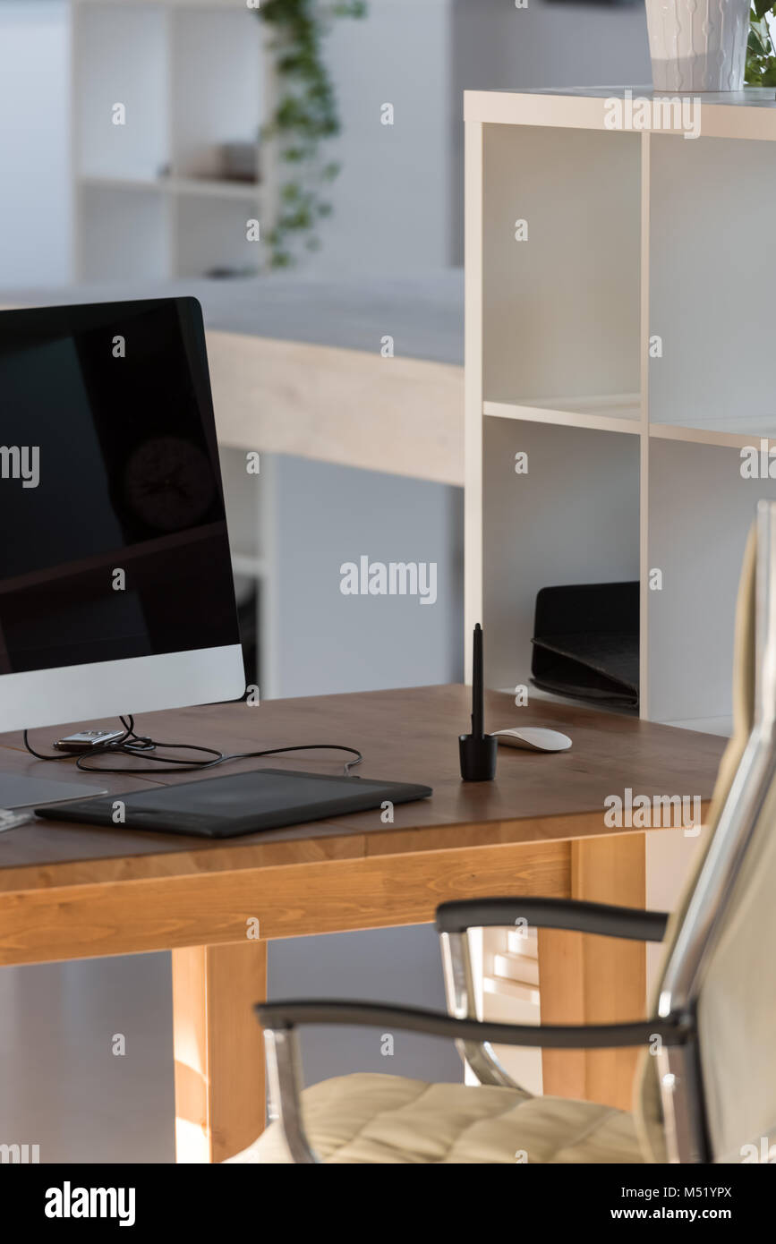 Workplace at office with nobody Stock Photo - Alamy