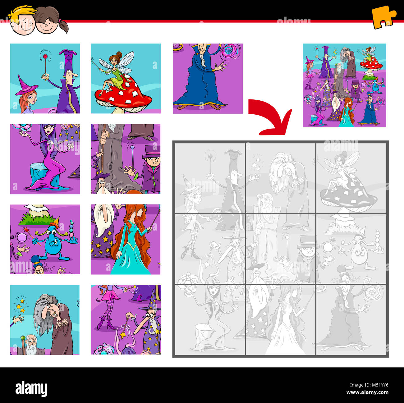 jigsaw puzzles with fantasy characters Stock Photo - Alamy
