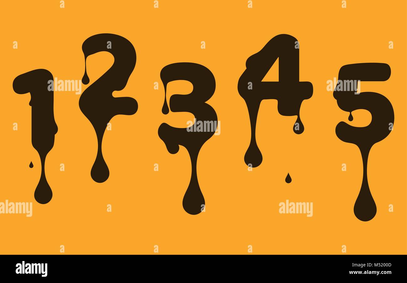 Melted Liquid Numbers 1-5 Stock Vector Image & Art - Alamy