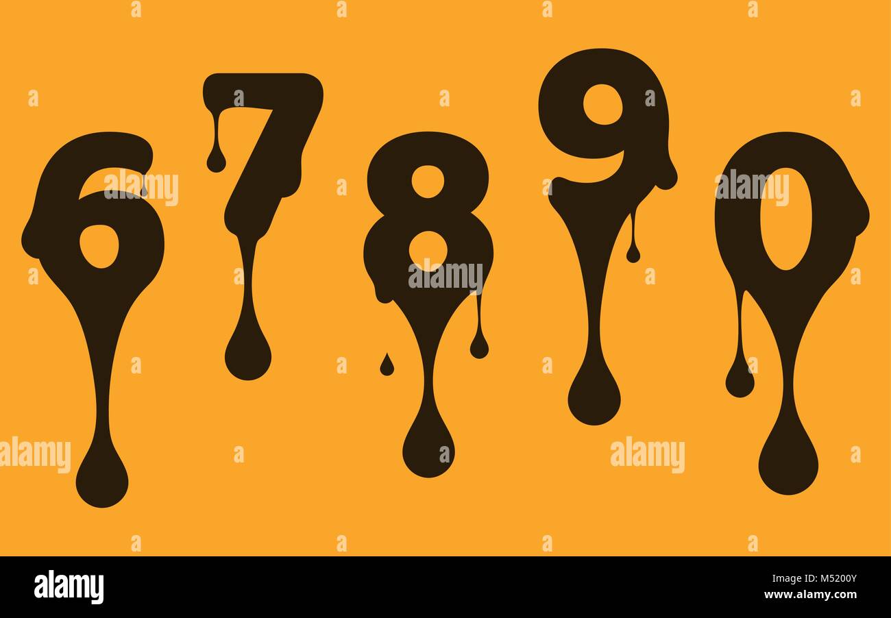 Melted Liquid Numbers 6-0 Stock Vector Image & Art - Alamy