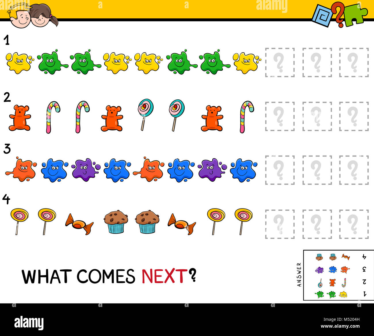 educational finish the pattern game for kids Stock Photo - Alamy