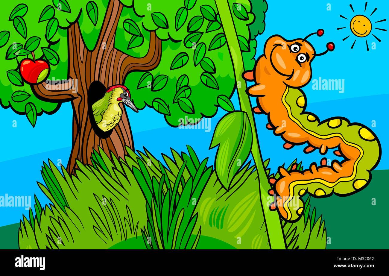 caterpillar insect cartoon character Stock Photo - Alamy