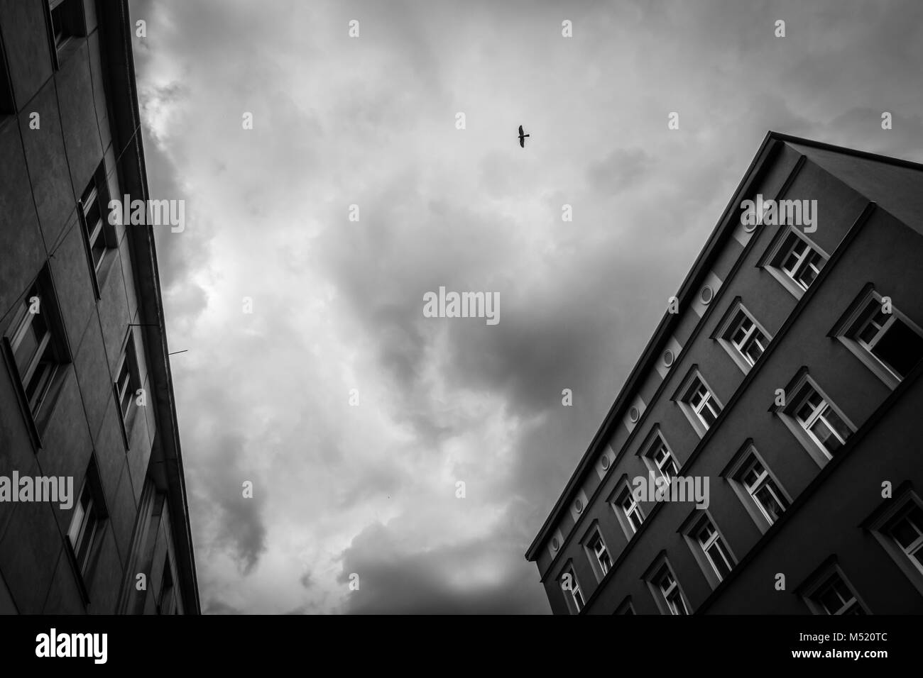 Old historical tenement flats Black and White Stock Photos & Images - Alamy